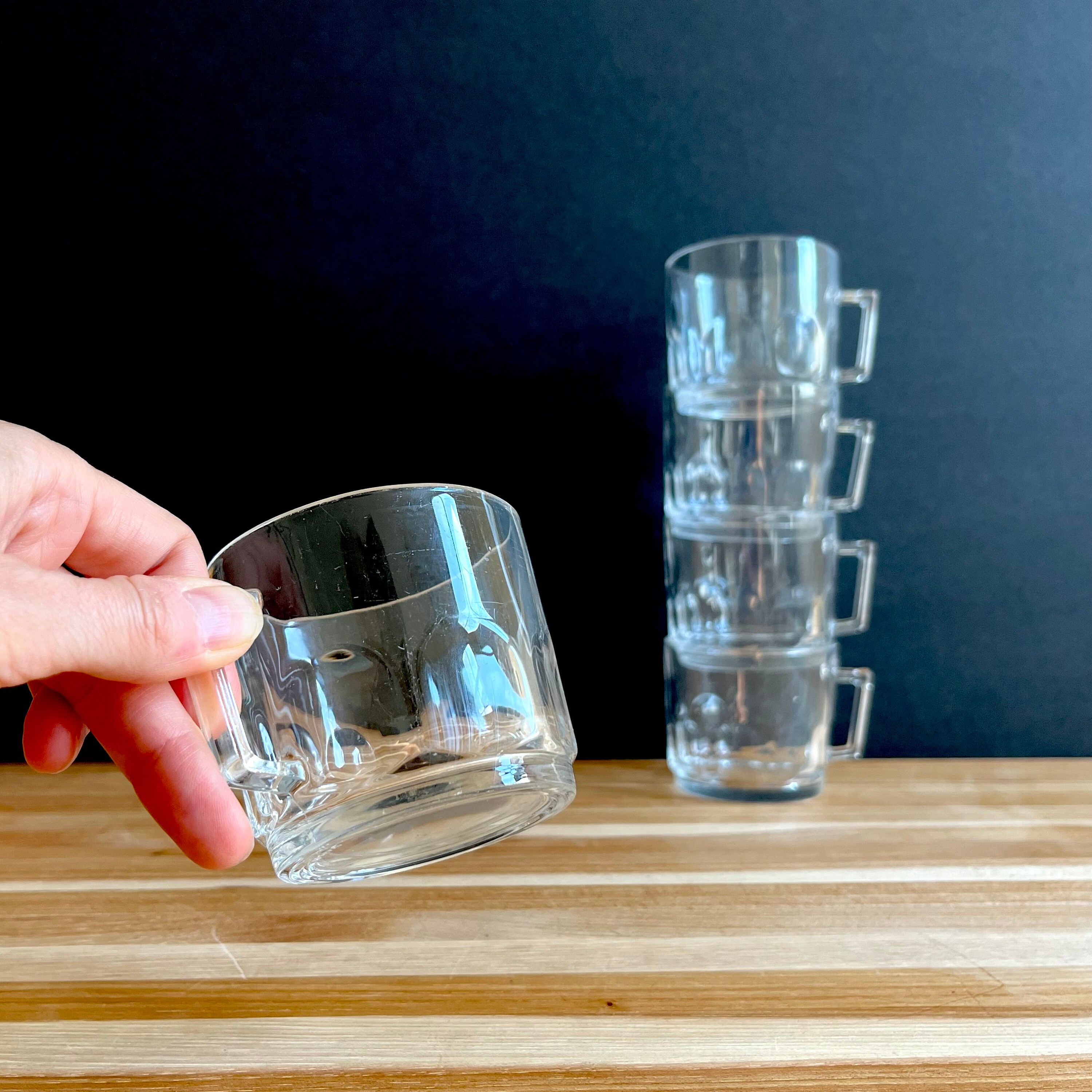 Set of 5 Arcoroc Glass Coffee Mugs by Arcoroc, Made in France | 70s ...