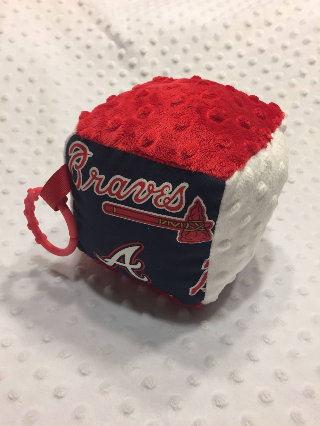 Atlanta Braves Inspired Sensory Block With Inside Rattle / Soft Sensory ...
