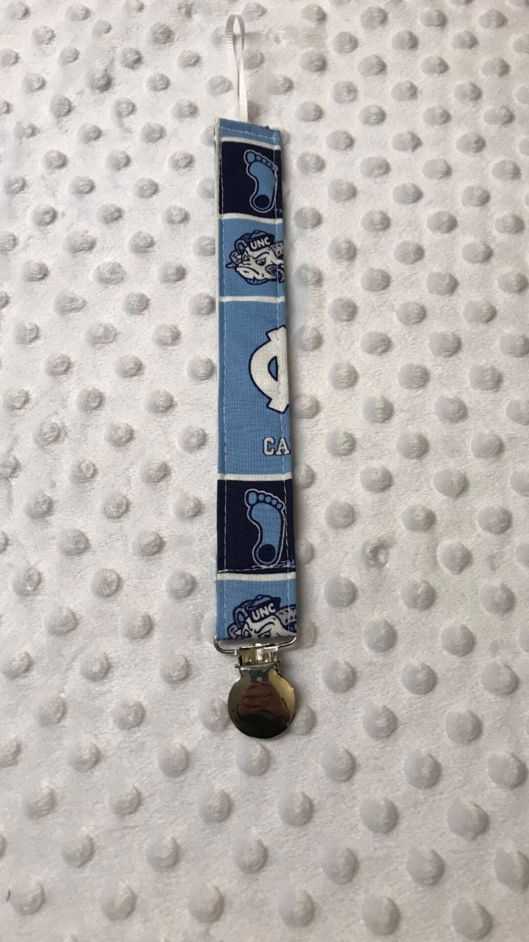 North Carolina Tarheels Inspired Pacifier Clip /fabric Pacifier Holder ...