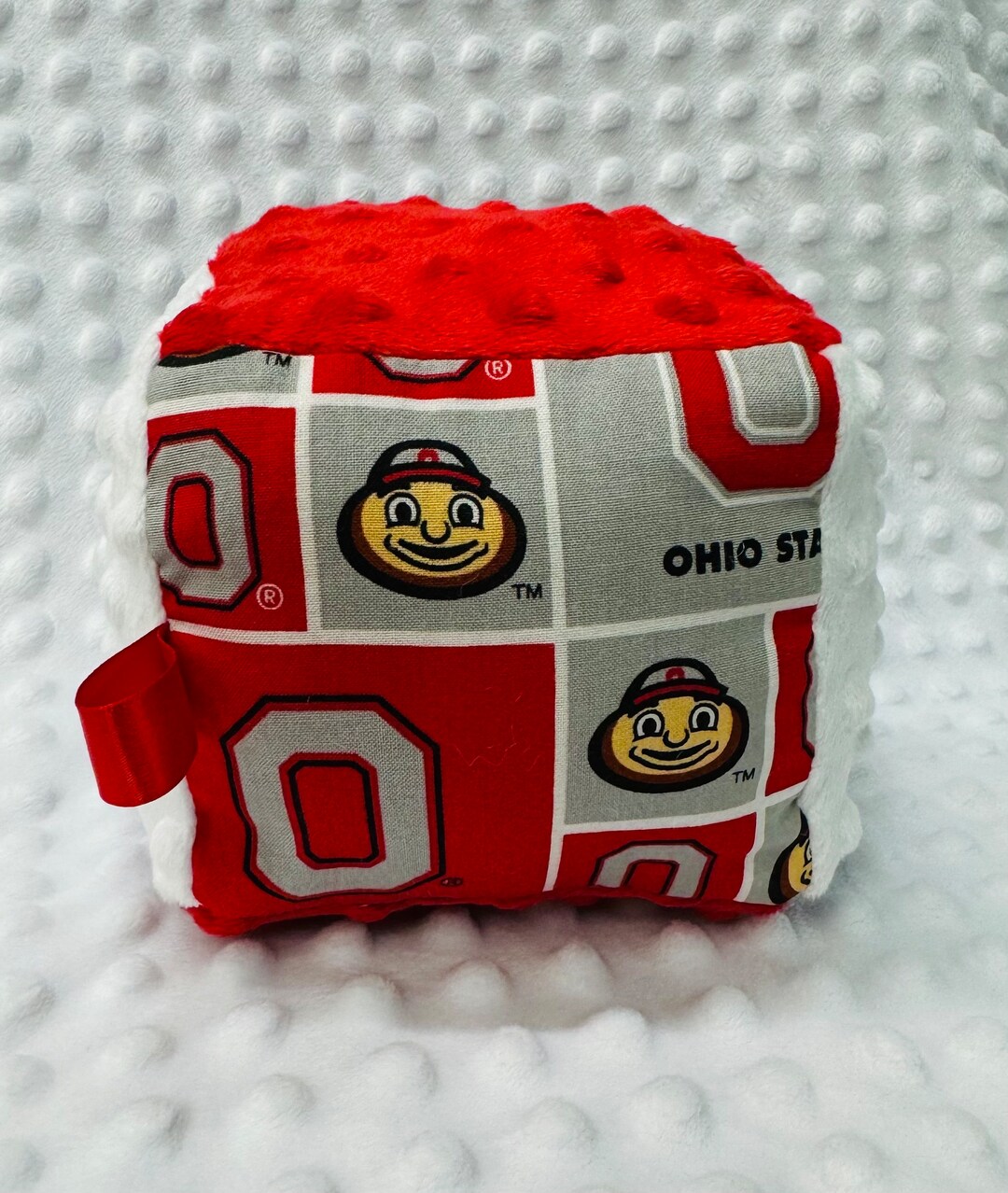 Ohio State Inspired Plush Block With Inside Rattler / Ohio Inspired ...