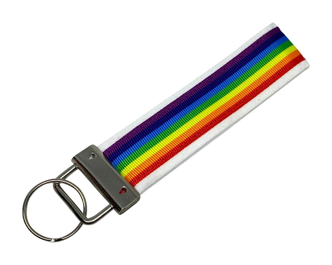 Rainbow Key Chain, Keychain With Letters, Fabric Key Fob, Pride ...