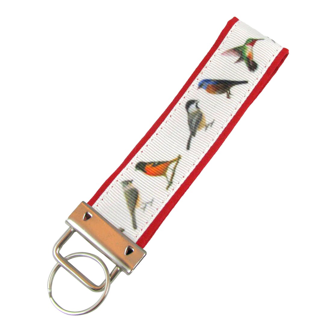 Personalized Backyard Birds Key Chain / Key Fob Cardinal Chickadee ...