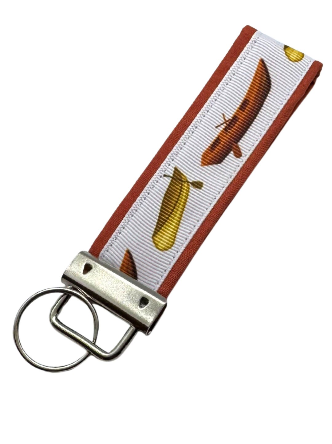 Personalized Canoe Keychain: Fabric Key Fob With Optional Initial ...