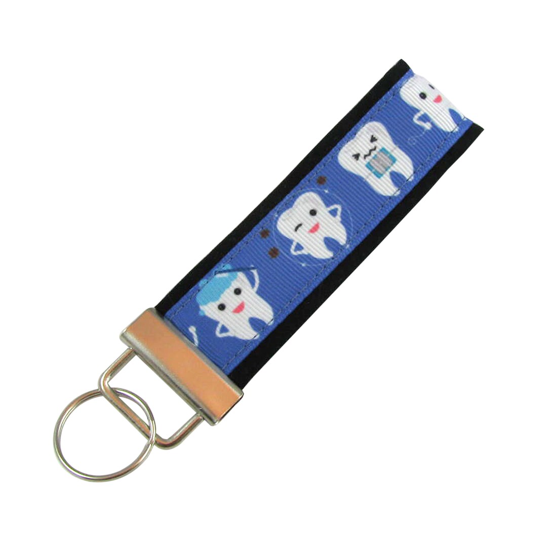 Tooth Teeth Dentist Key Chain / Key Fob on Black Background ...