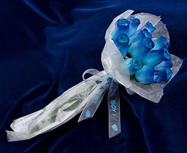 Blue it's A Boy Wood Rose Bouquet - Etsy