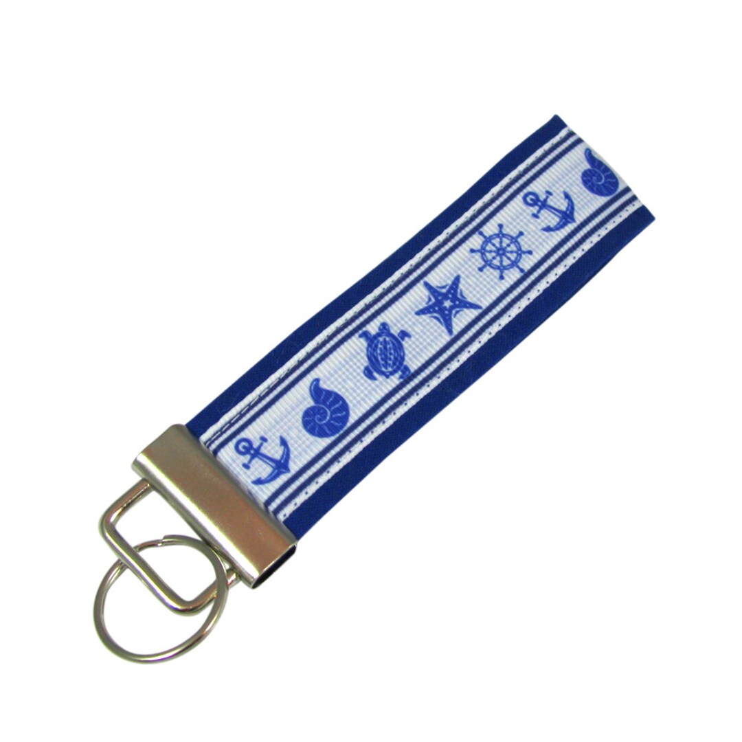 Nautical Beach Key Chain / Key Fob Personalized With Optional Initials ...