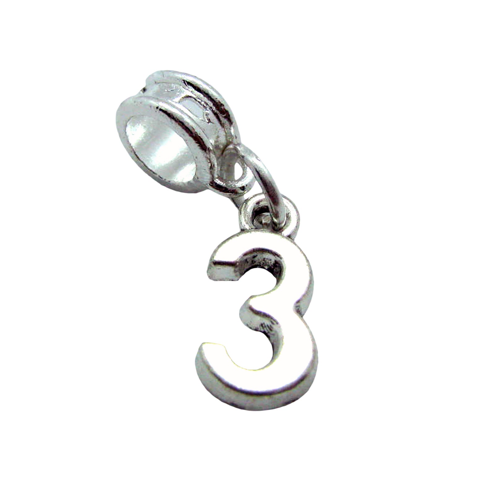 Number Three Charm for Bracelet or Necklace - Etsy