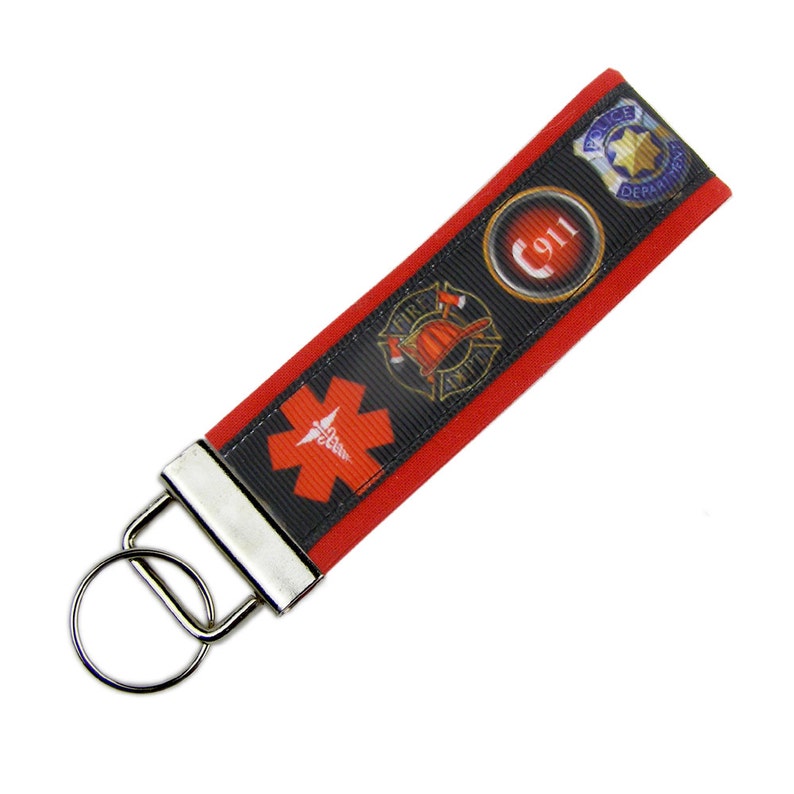 EMT First Responder Paramedic Fire Police Key Chain / Key Fob ...