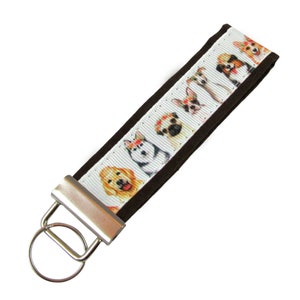 Personalized Dogs Key Chain / Key Fob on Brown Background With Optional ...