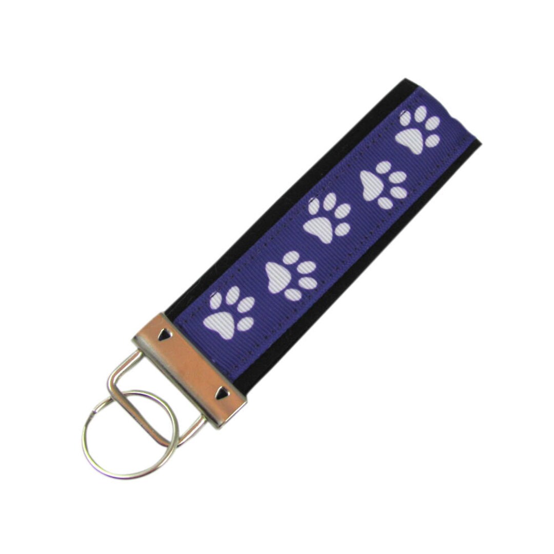Paw Print Key Chain, Fabric Key Chain, Dog Print Key Fob, Cute Dog ...