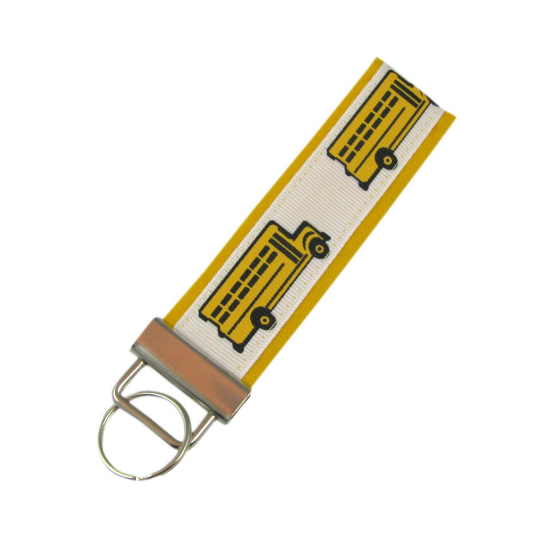 Personalized Fabric Key Chain / Key Fob School Bus With Optional ...