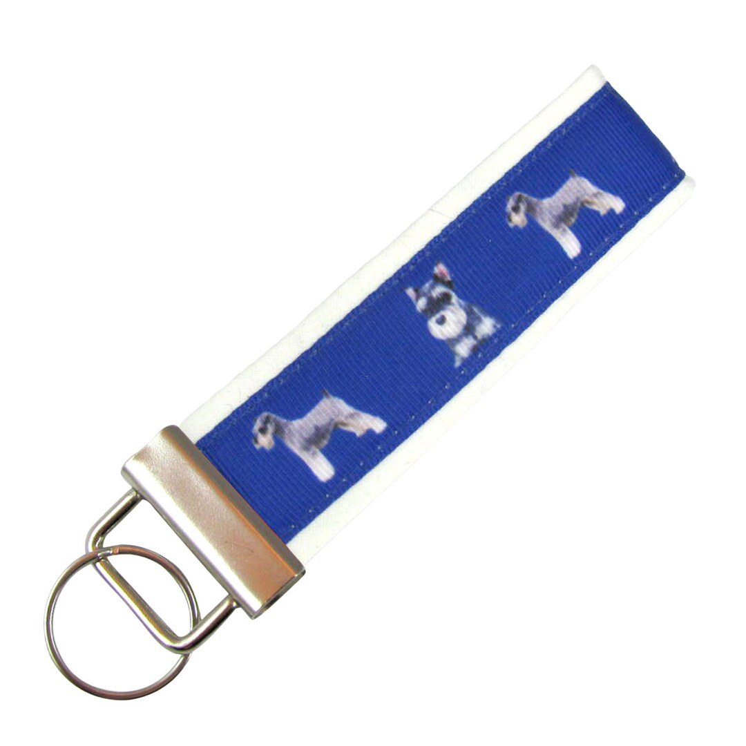 Personalized Schnauzer Key Chain / Key Fob Dogs on White Background ...
