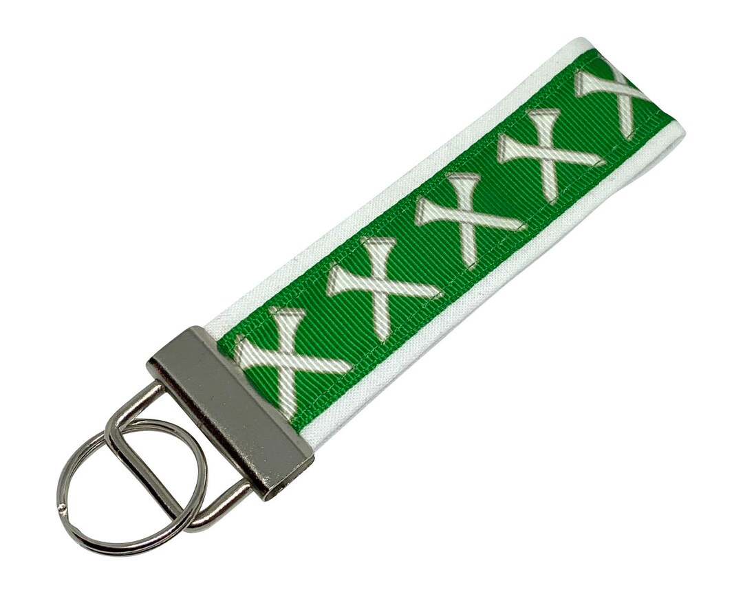 Personalized Golf Key Fob: Fabric Key Tag With Initial Charms - Etsy