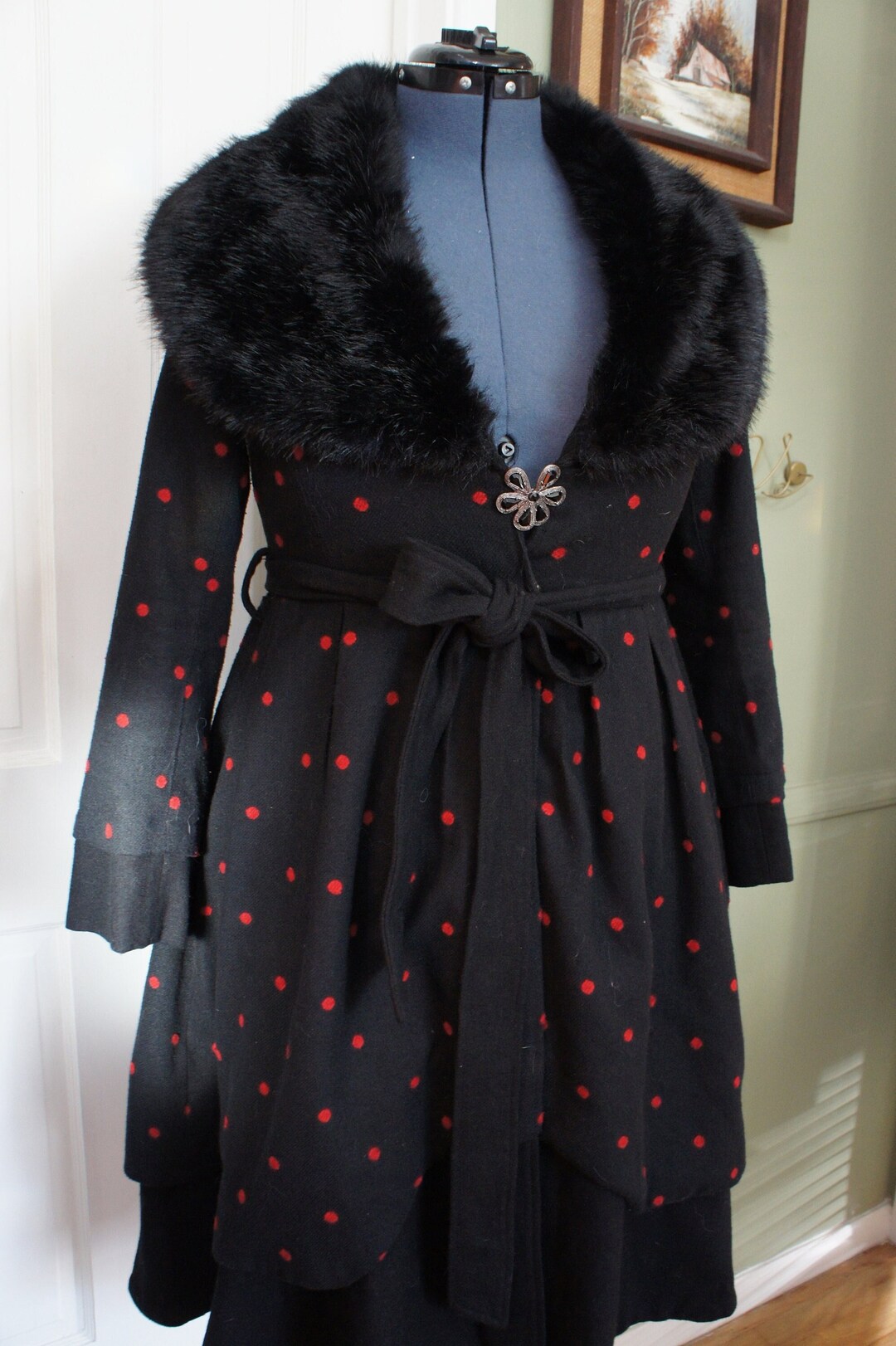 Long Over Coat Polka Dots Gorgeous Dapper - Etsy