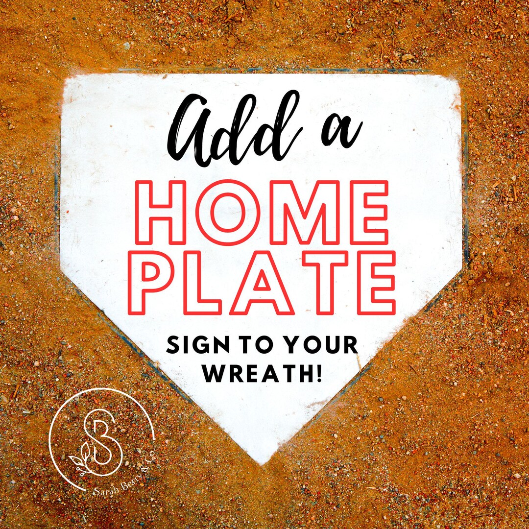 Add-on: Home Plate Sign for Baseball/softball Wreath - Etsy