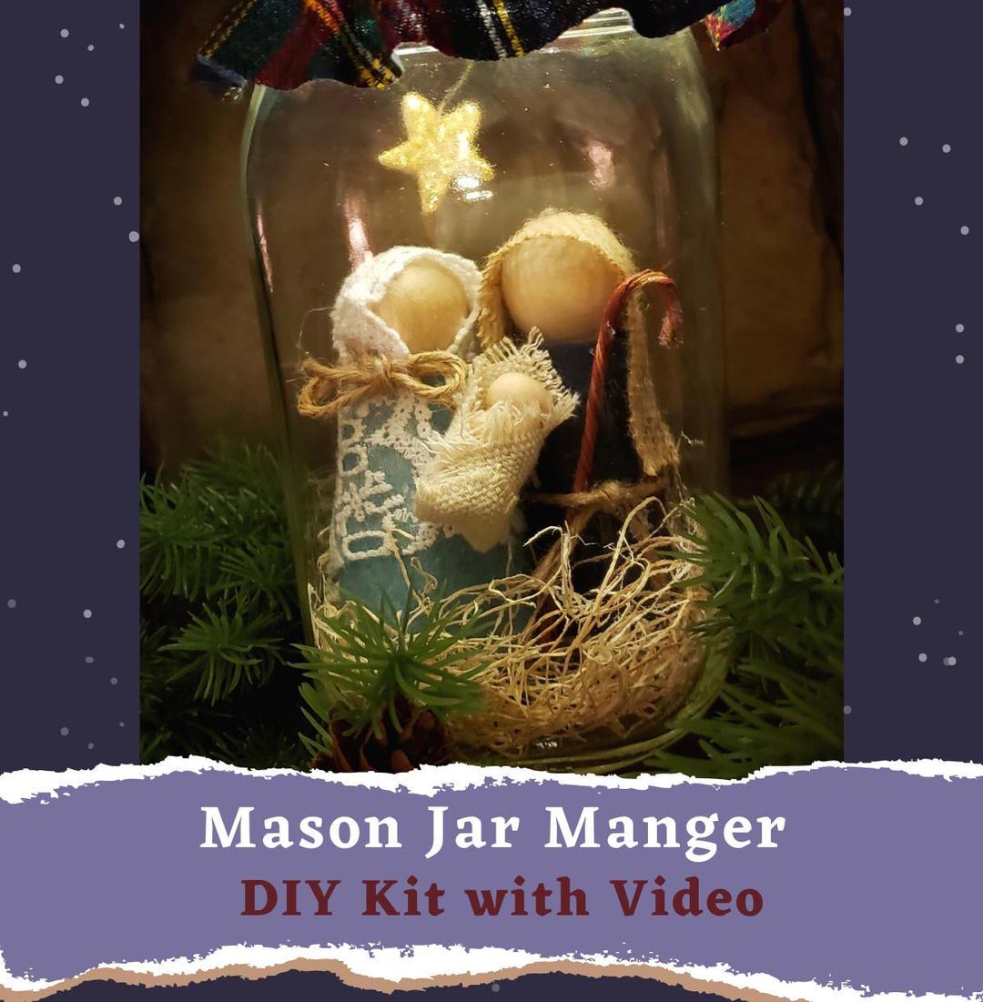 Mason Jar Manger - Instant Download - Christmas DIY - Sarah Berry ...