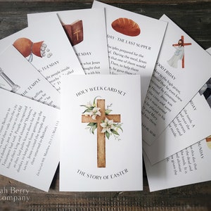Easter Holy Week Printable Card Set: Religious Easter Decor (digital ...