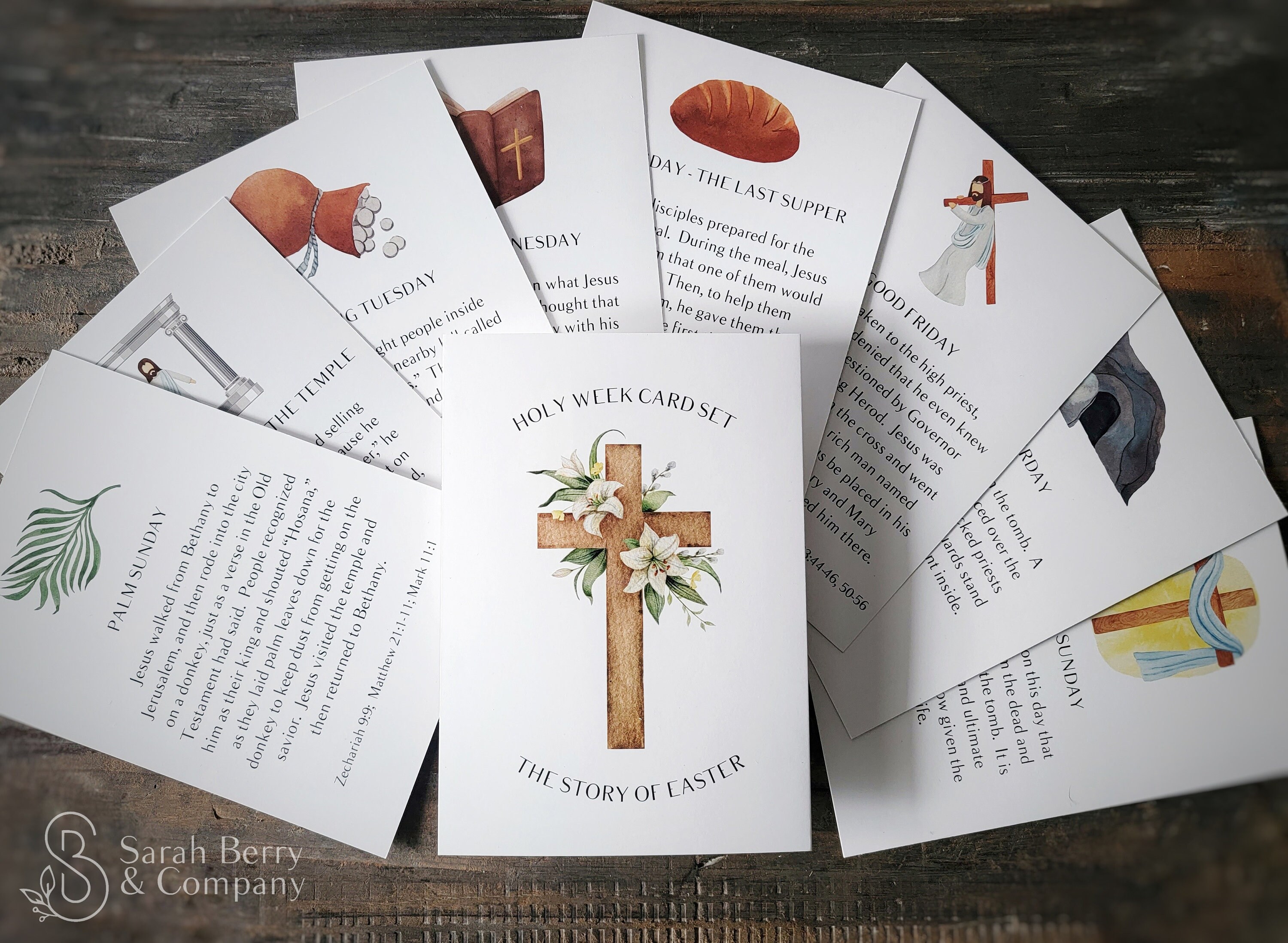 Easter Holy Week Printable Card Set: Religious Easter Decor (digital ...