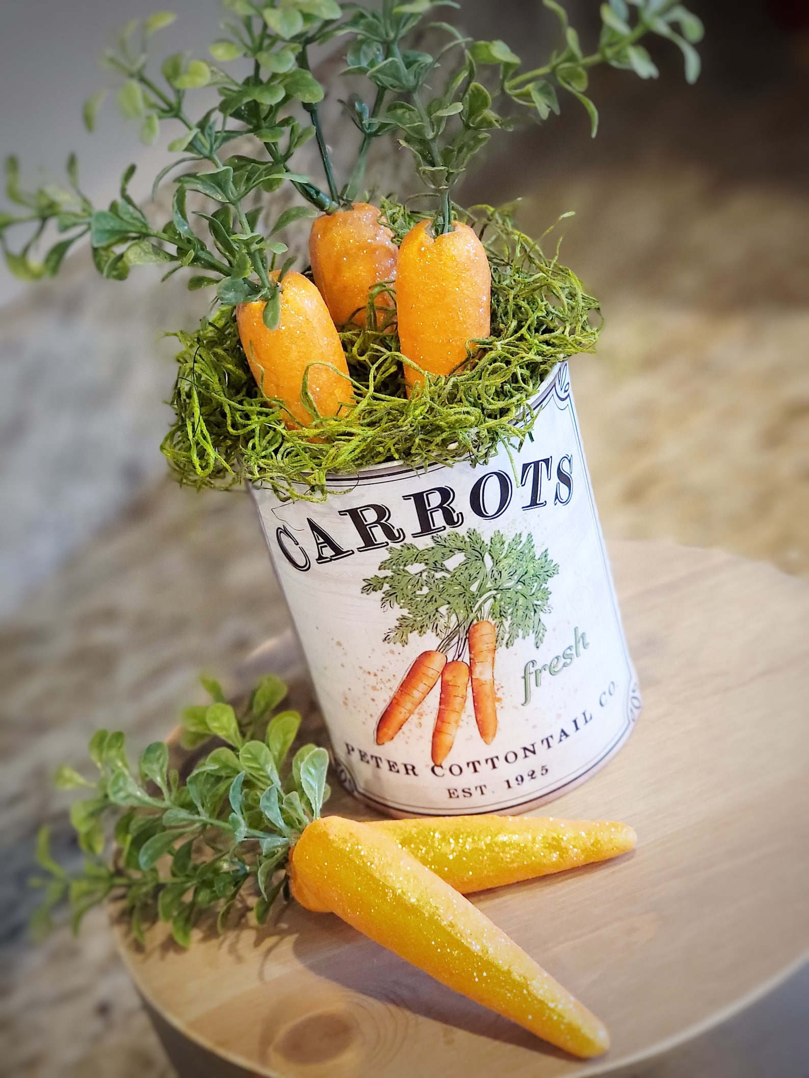Farm Stand Carrot Can DIY Tutorial Spring Craft Farmhouse - Etsy