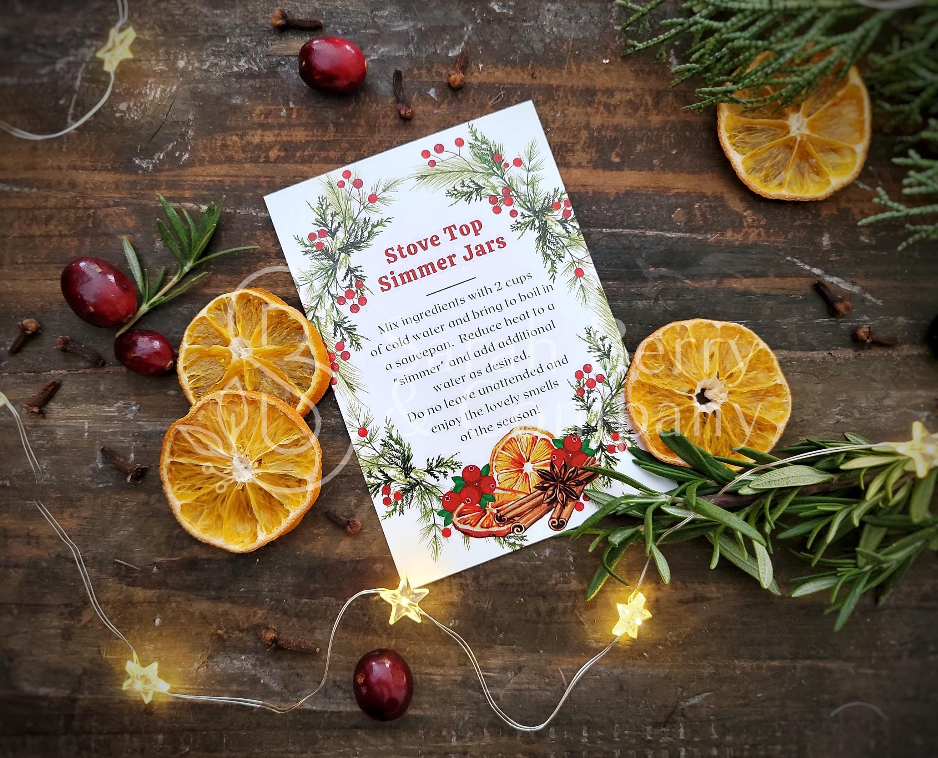 Stove Top Simmer Jars Recipe Card Holiday Potpourri Christmas Neighbor ...