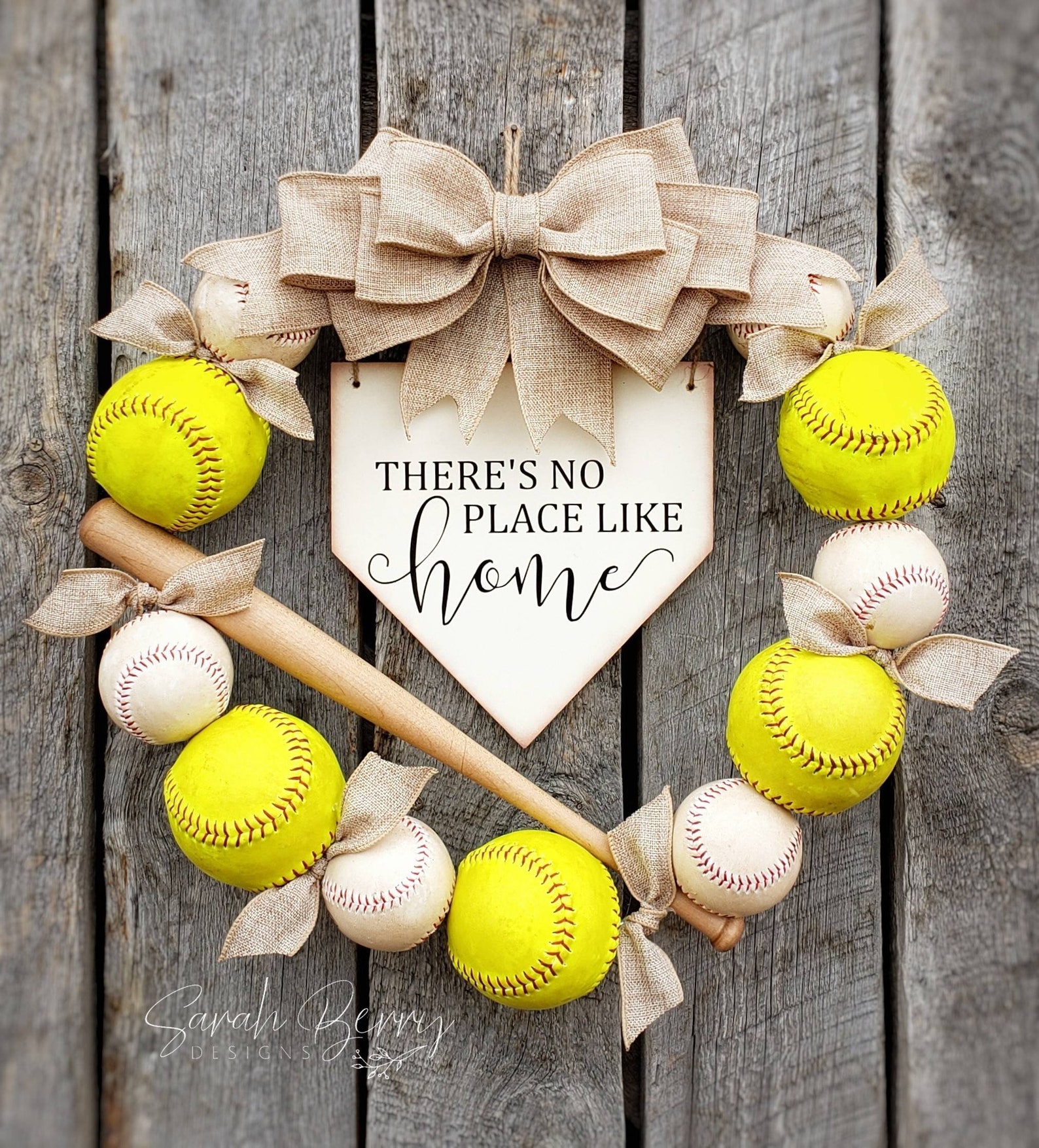 Baseball Softball Combo Wreath With Bat Coach's Gift Baseball Mom Gifts ...