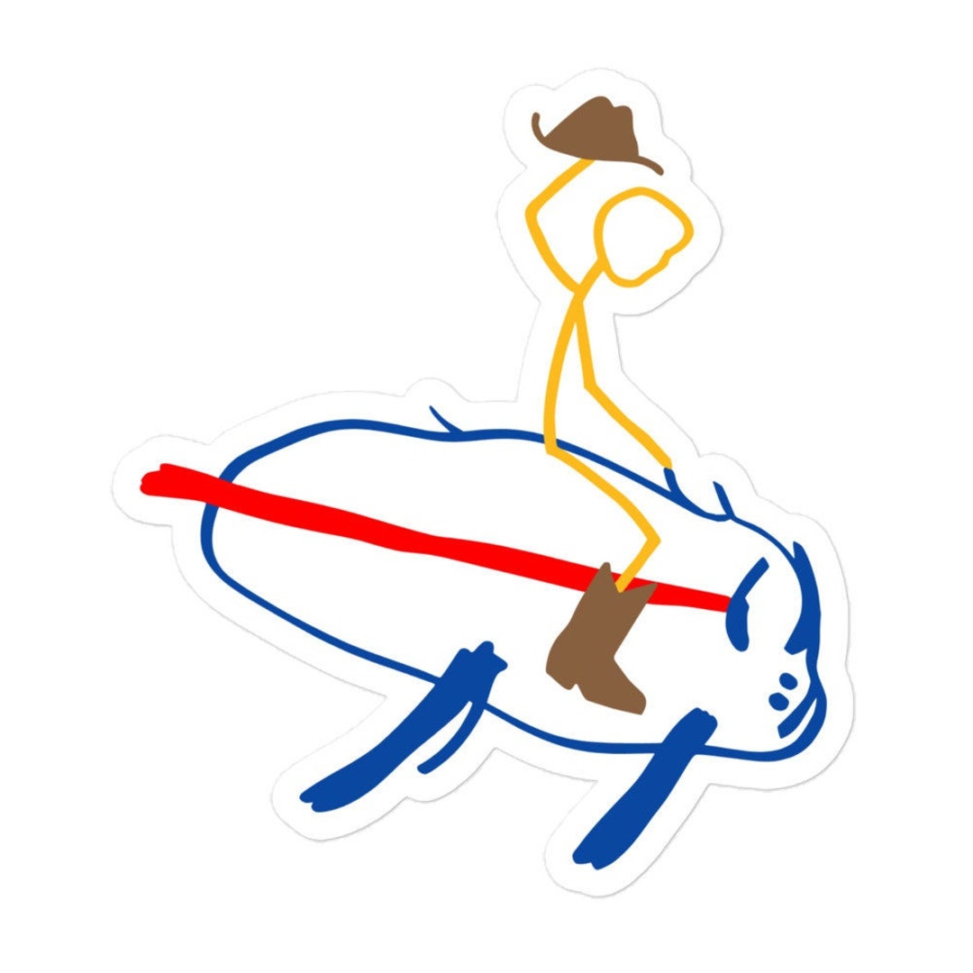 Josh Allen Stick Figure Buffalo Sticker - Wyoming Cowboys - Buffalo ...