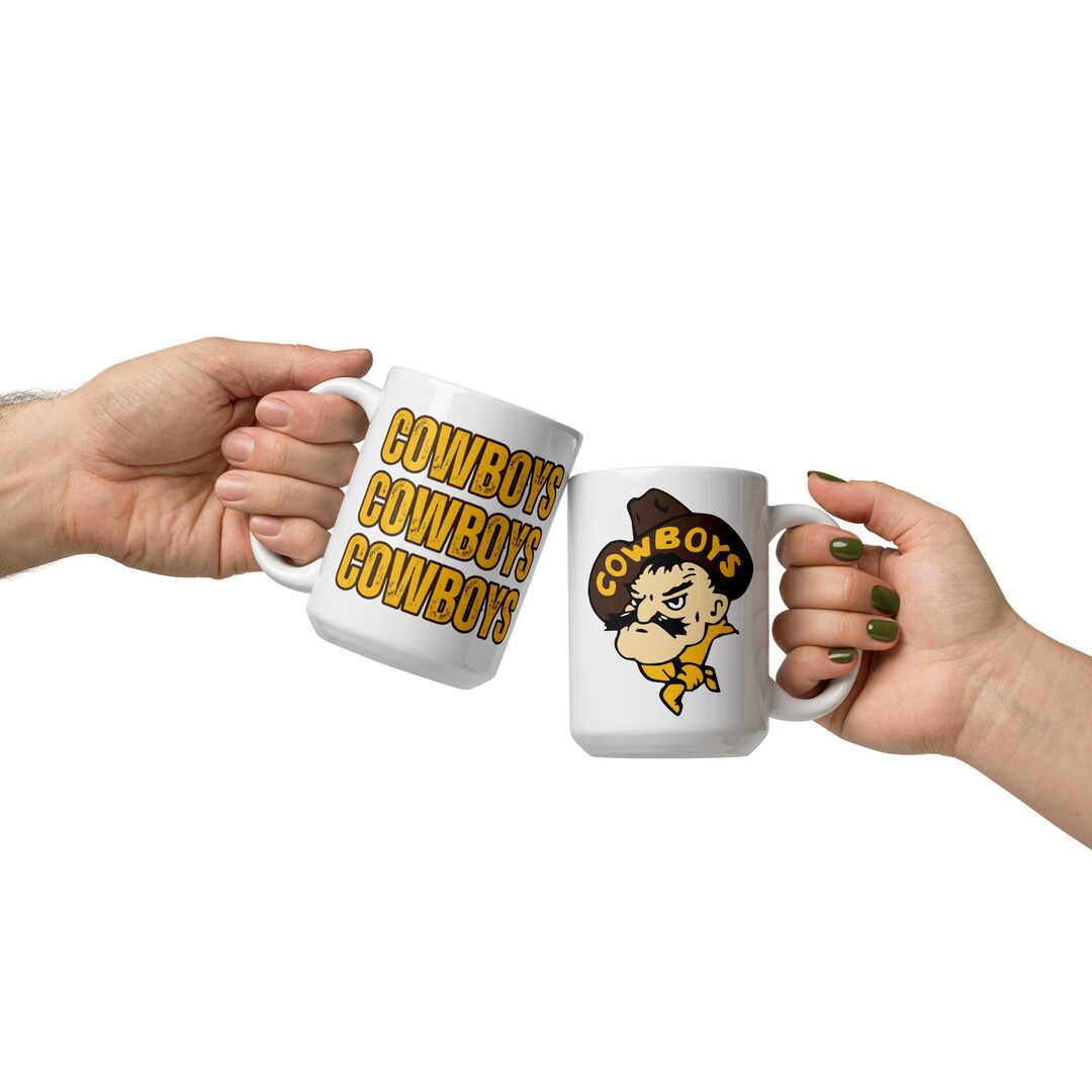 Wyoming Cowboys Pistol Pete Mug - Go Pokes - Wyoming Brown and Gold ...