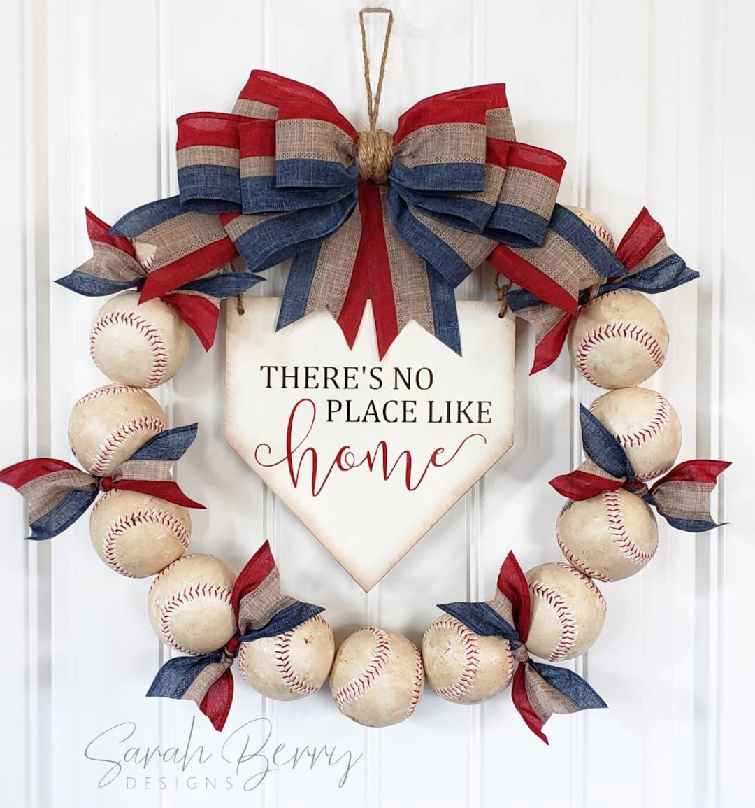 Baseball Wreath: American Flag, Rustic Front Door Decor - Etsy