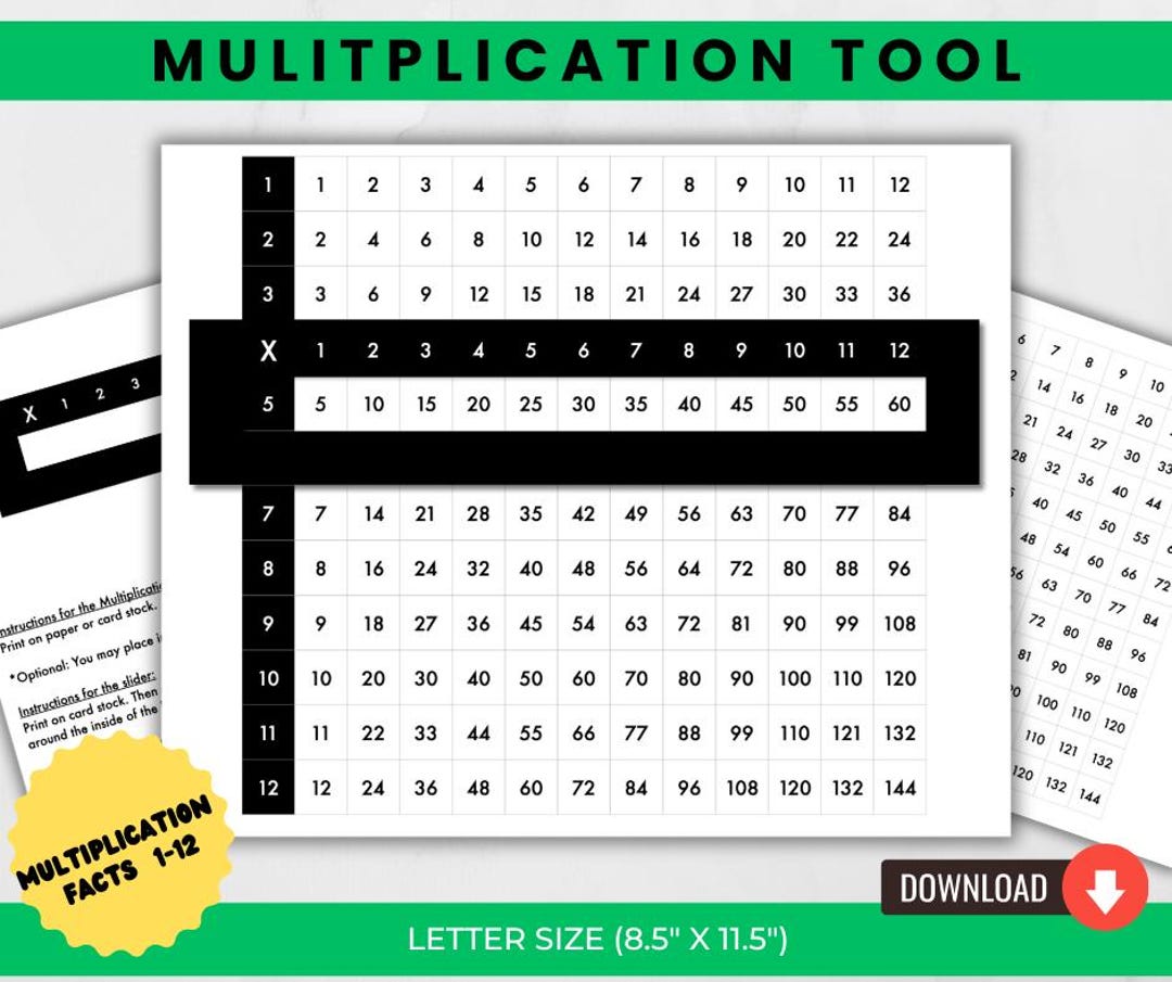 Printable Hands-on Interactive Multiplication Chart, Multiplication ...