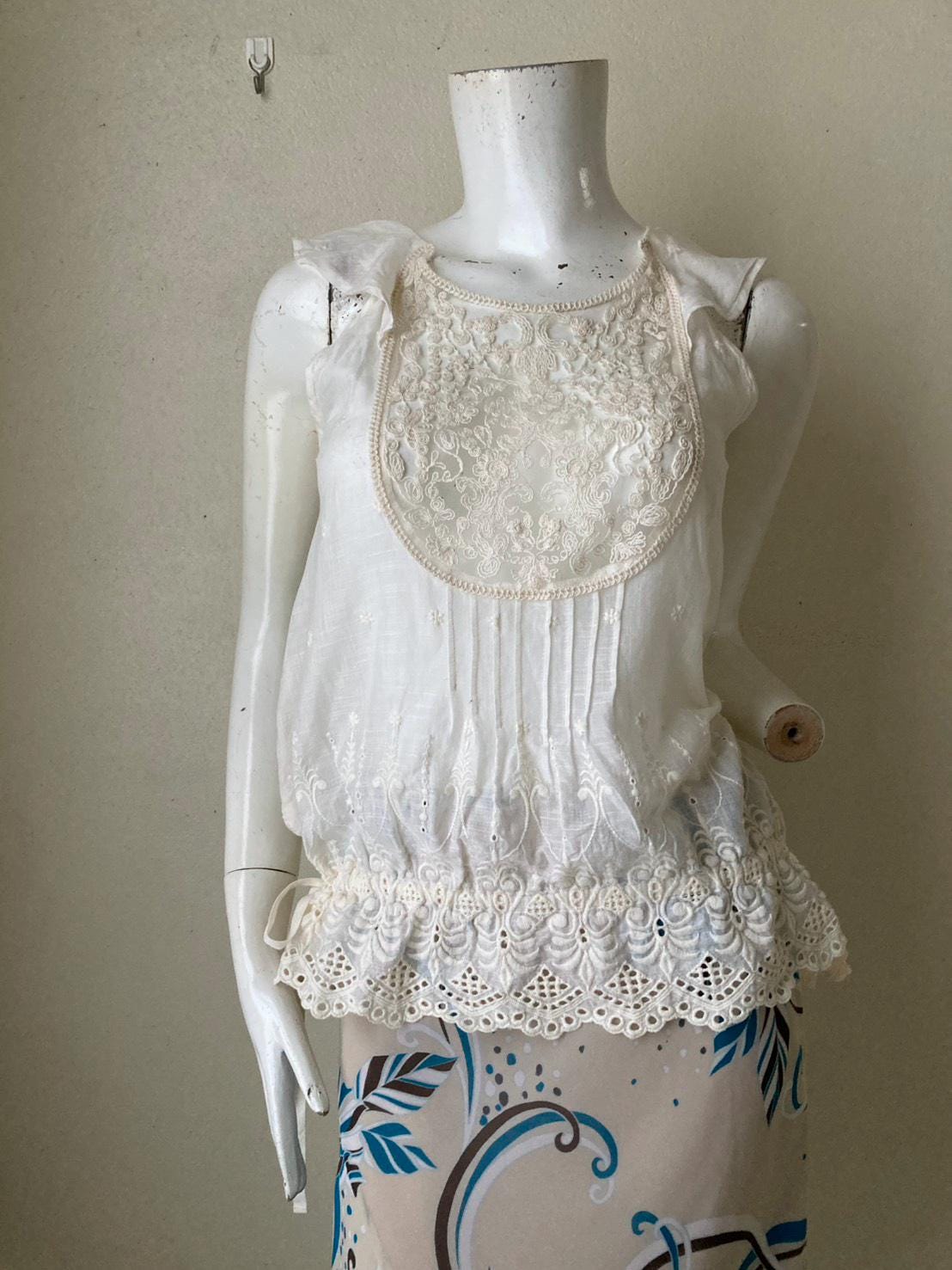 Vintage Edwardian Bodice Cache Corset Handmade Embroideries Old French ...