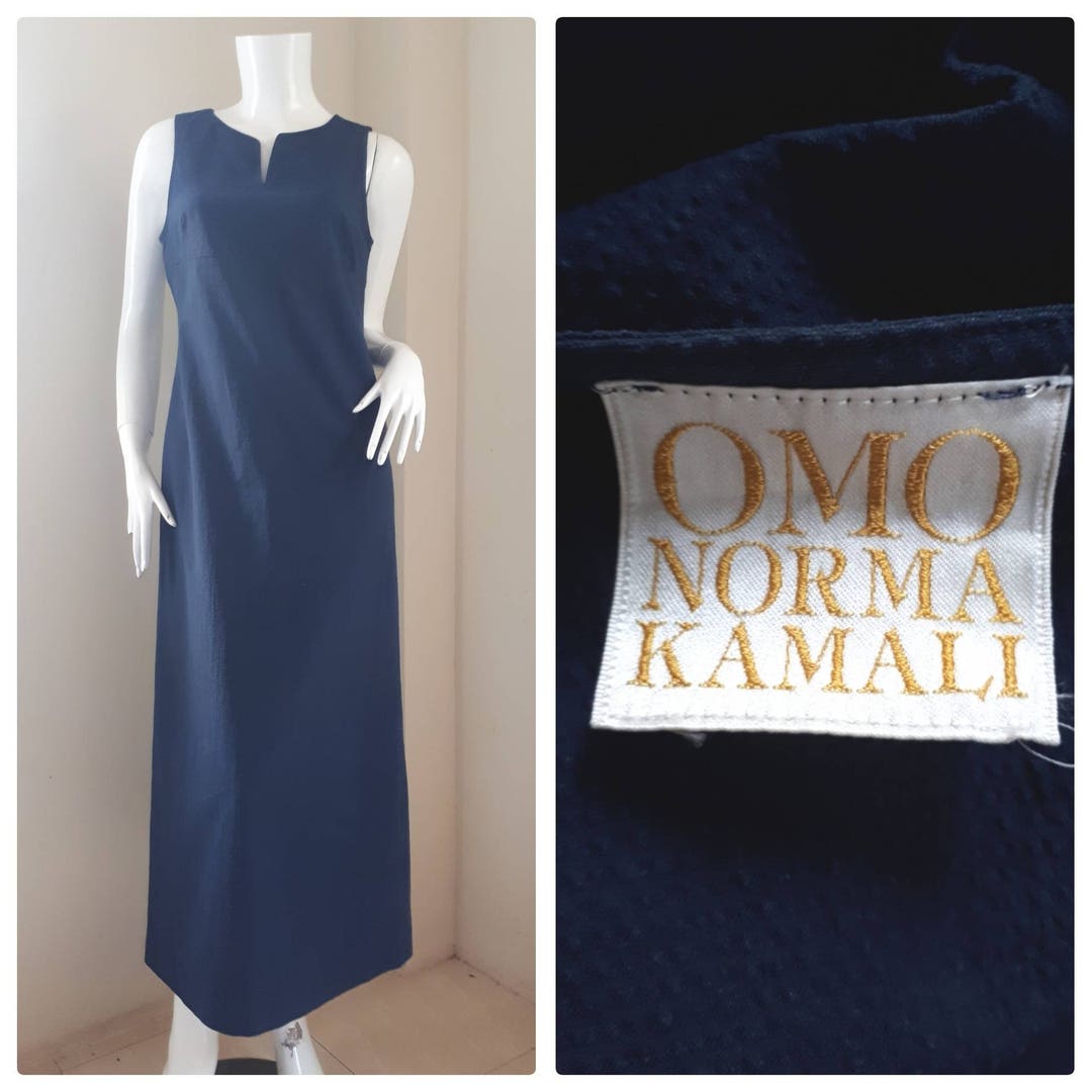 Vintage Omo Norma Kamali Cotton Navy Blue Dress Size 11 Medium - Etsy