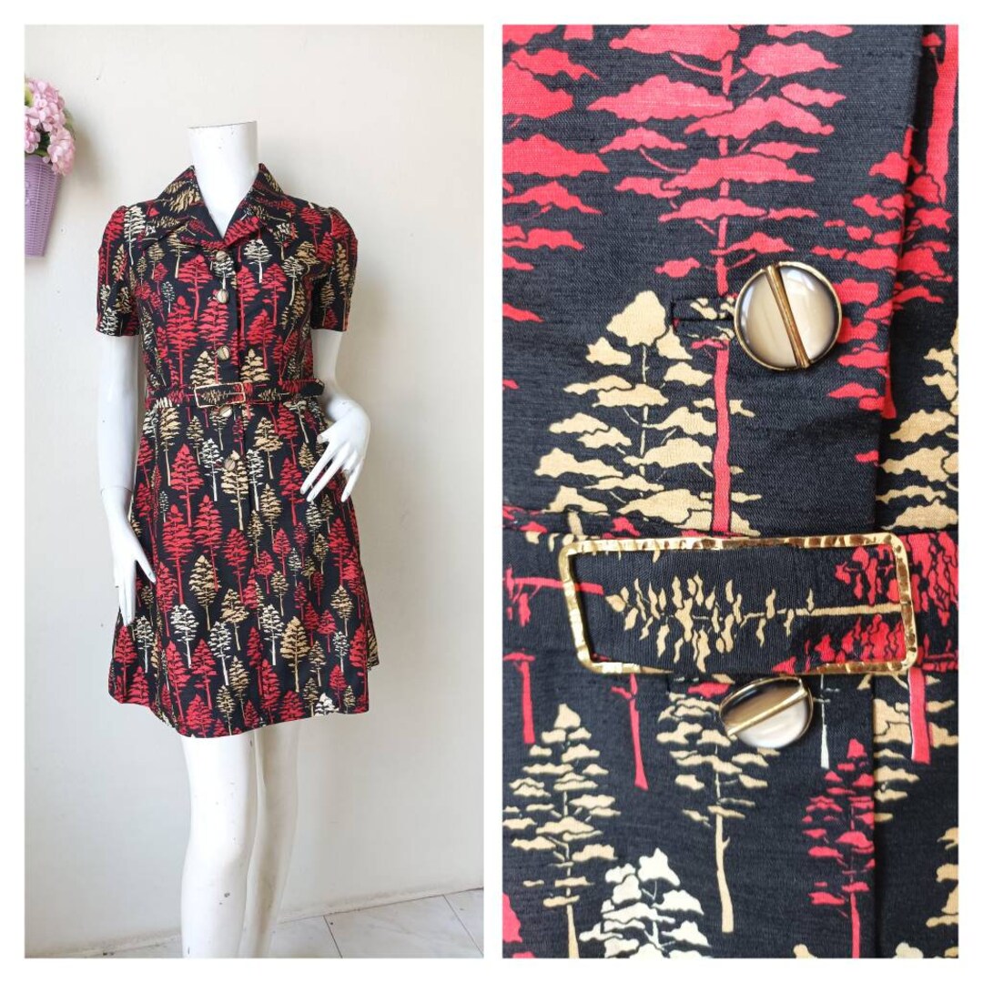 Vintage WATANABE Silk Dress | Small Dress | 1960s Japan Vintage Dress ...