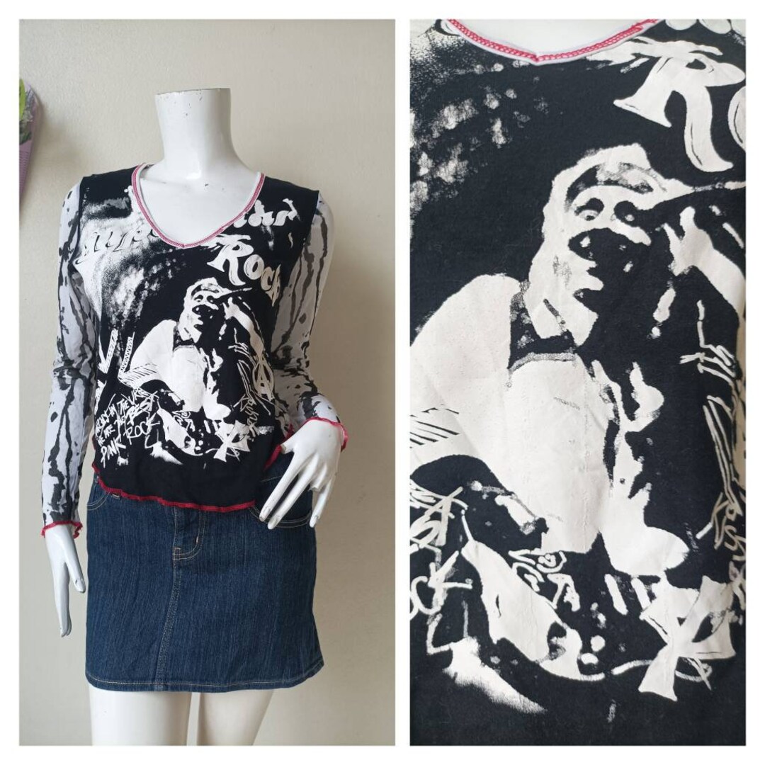 Vintage Punk Rock See Through Stretch Top Made in Japan Size M/L - Etsy