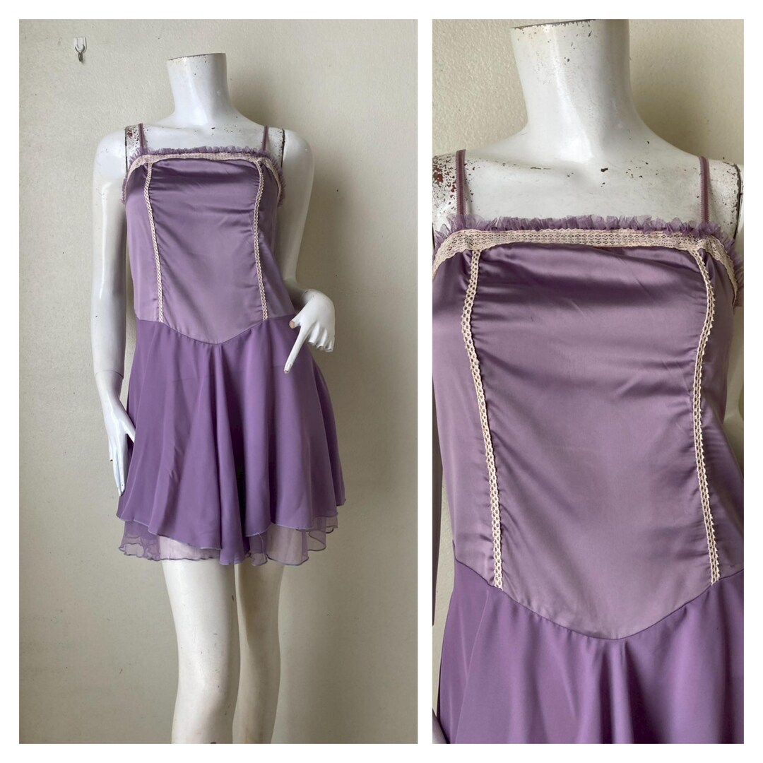 Fidelia Purple Dress Lingerie Lace Night Gown Princess Sleepwear Mini ...
