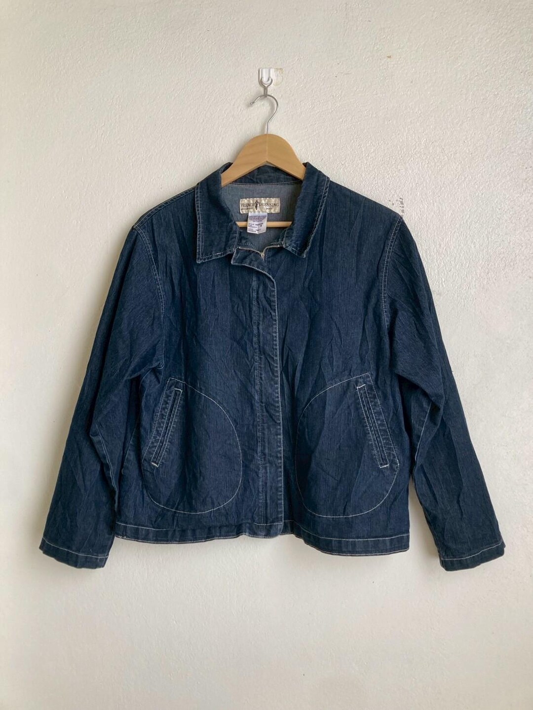 Vintage French Dressing Denim Jacket // Denim Jeans Jacket Size 8 ( M ...