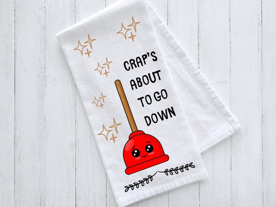 Funny Bathroom Towel - Plunger Poop - Hand Pressed 27 X 27 - Etsy