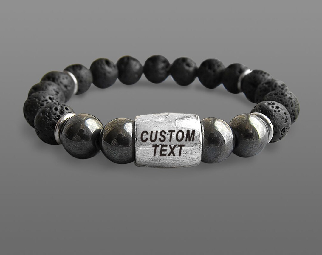 Man Initial Bracelet Man Engrave Bracelet Custom Bracelet for Men ...