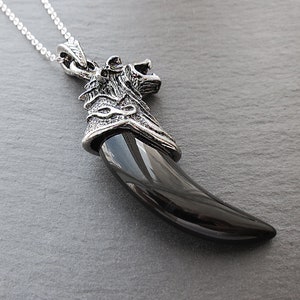 Mens Wolf Necklace Wolf Tooth Necklace Pendant Wolf Head Necklace for ...