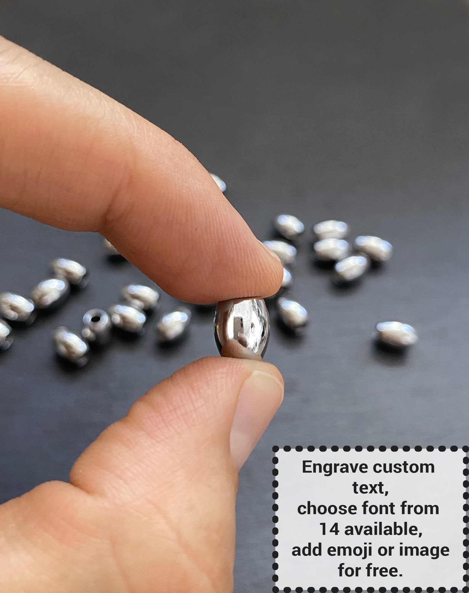 Custom Engraved Beads Custom Laser Engrave Logo Beads Custom Name Beads ...