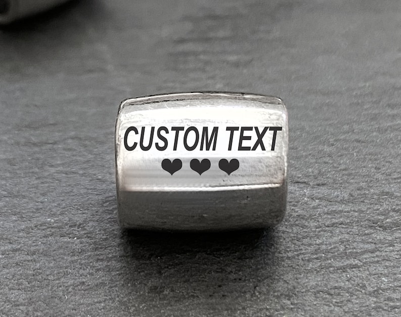 Engraved Beads 10x17mm Custom Logo Beads Engraved Name Beads - Etsy