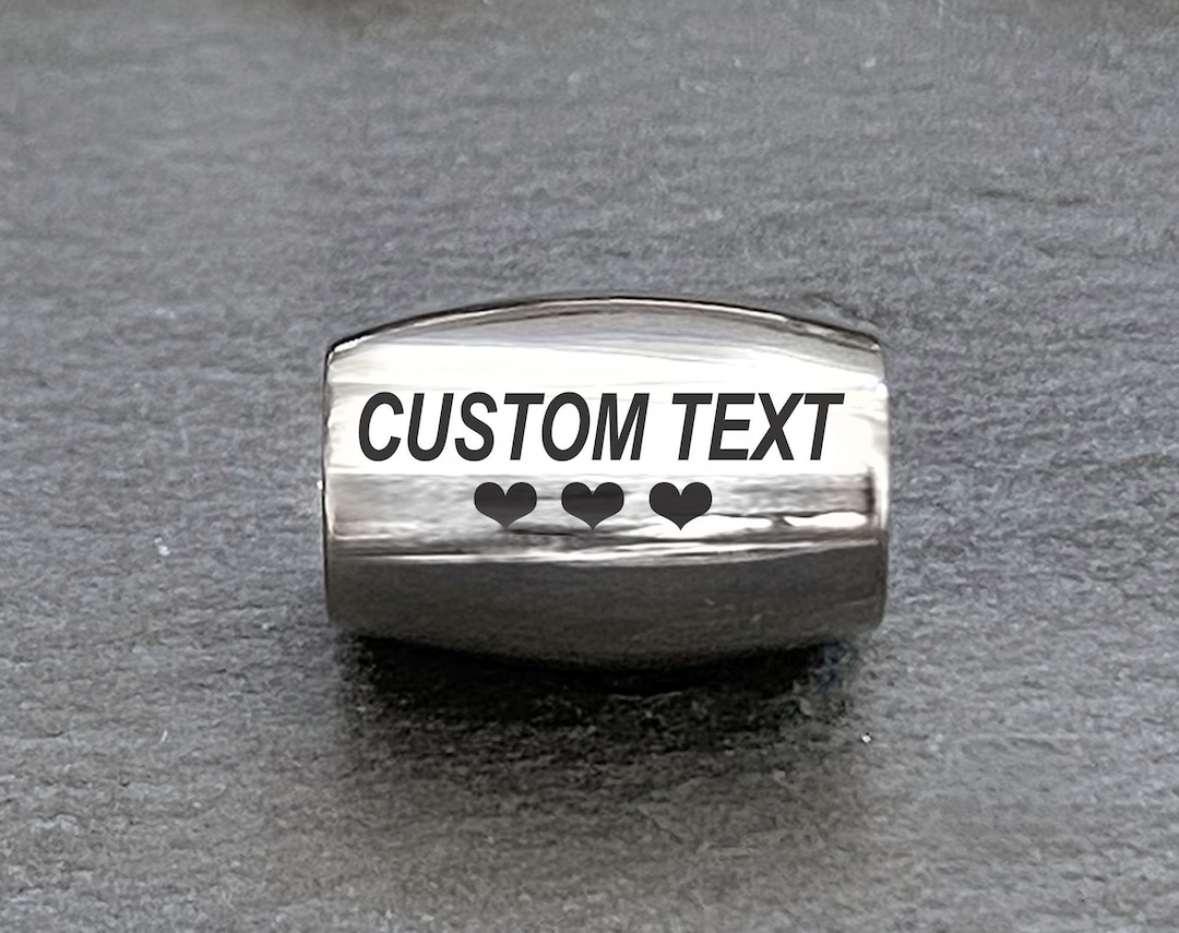 Personalized Engraved Beads 9x13mm Custom Logo Beads Oval Laser Engrave ...