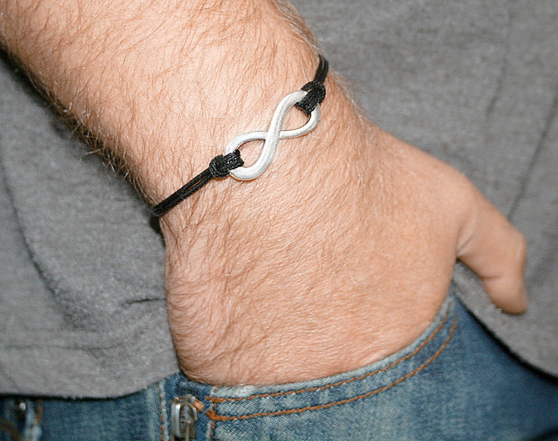 Mens Infinity bracelet Men bracelet Infinity jewelry Silver | Etsy