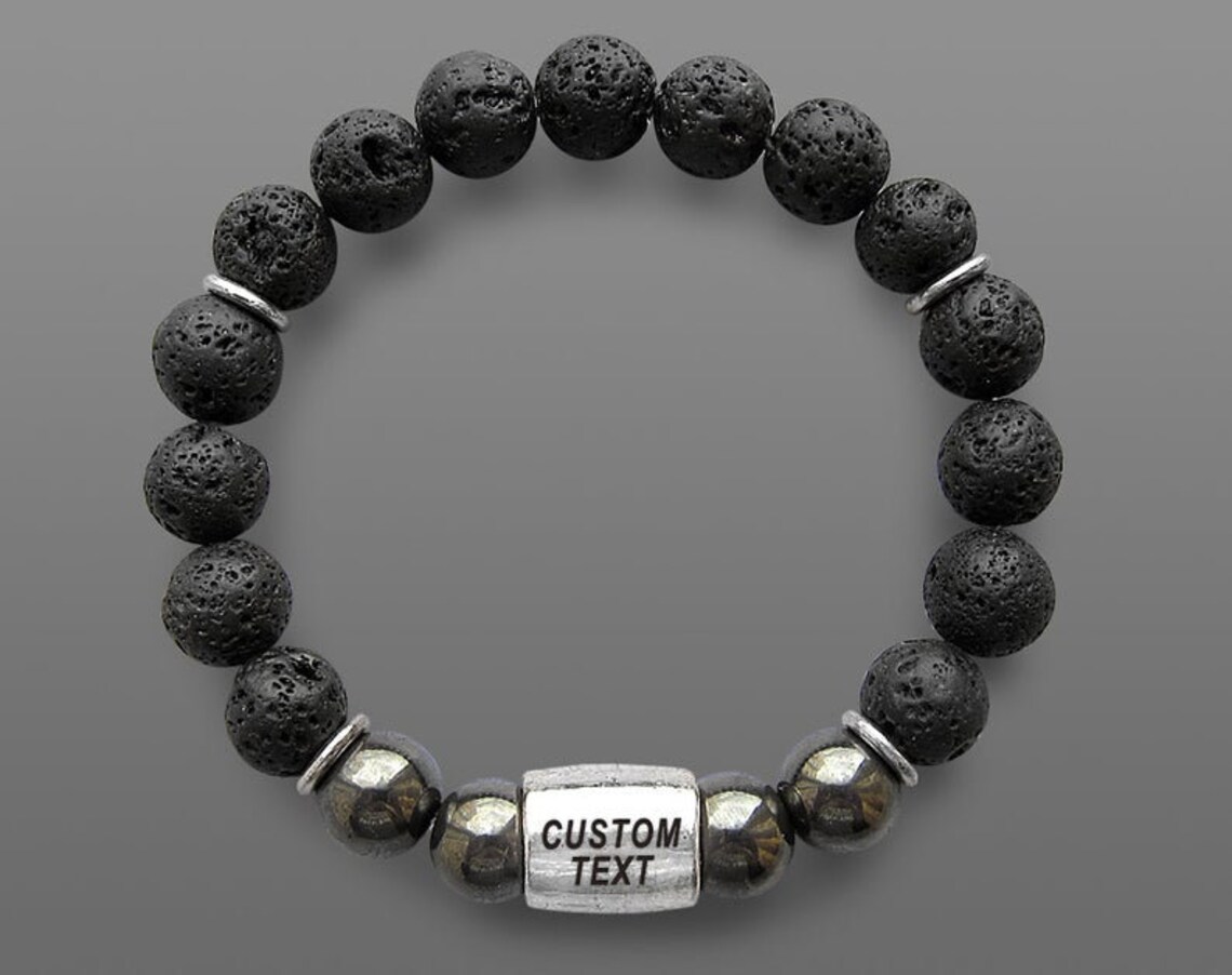 Engraved Beads 10x17mm Custom Logo Beads Engraved Name Beads - Etsy