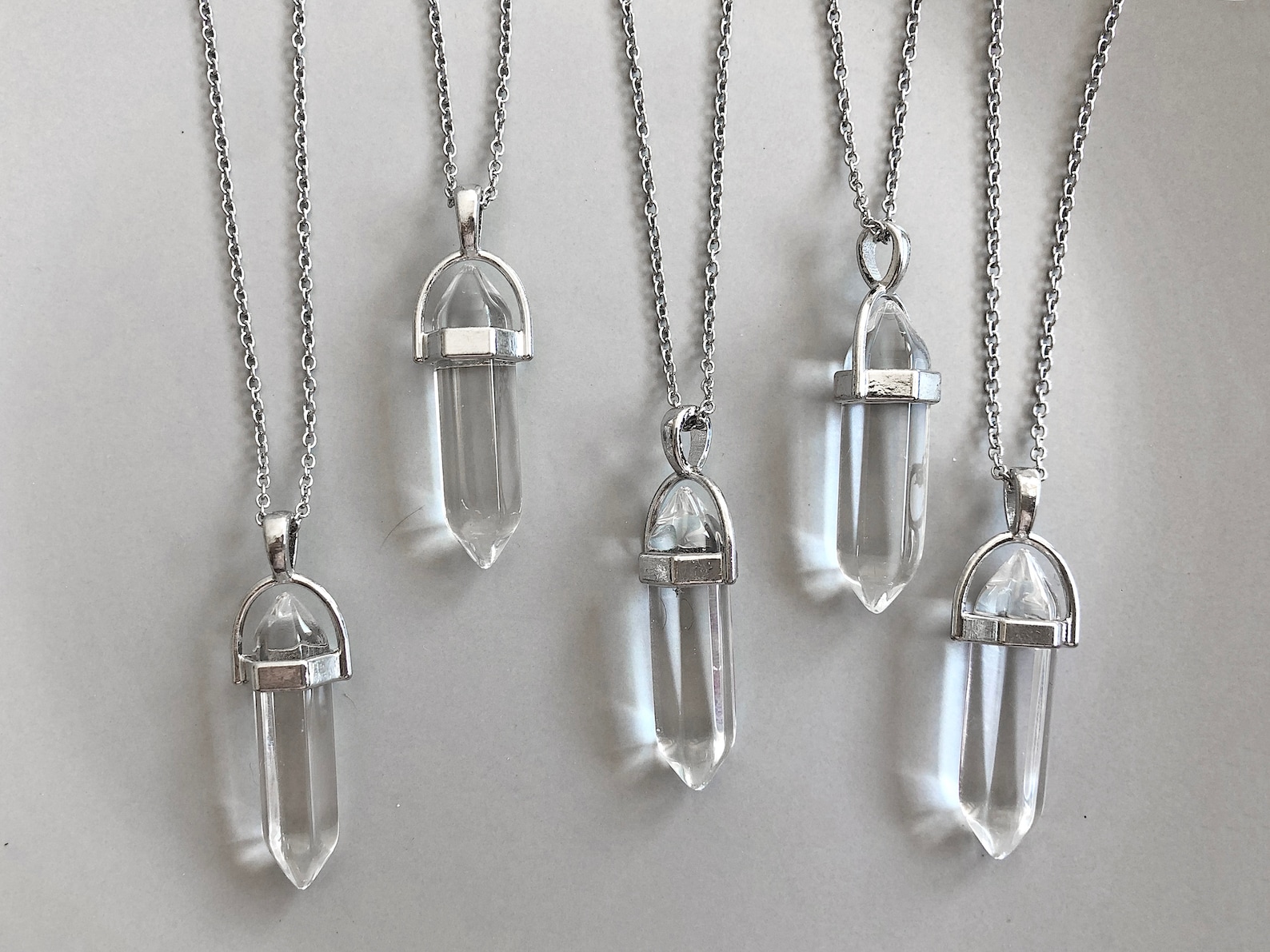 Clear Quartz Necklace White Quartz Pendant Crystal Necklace - Etsy