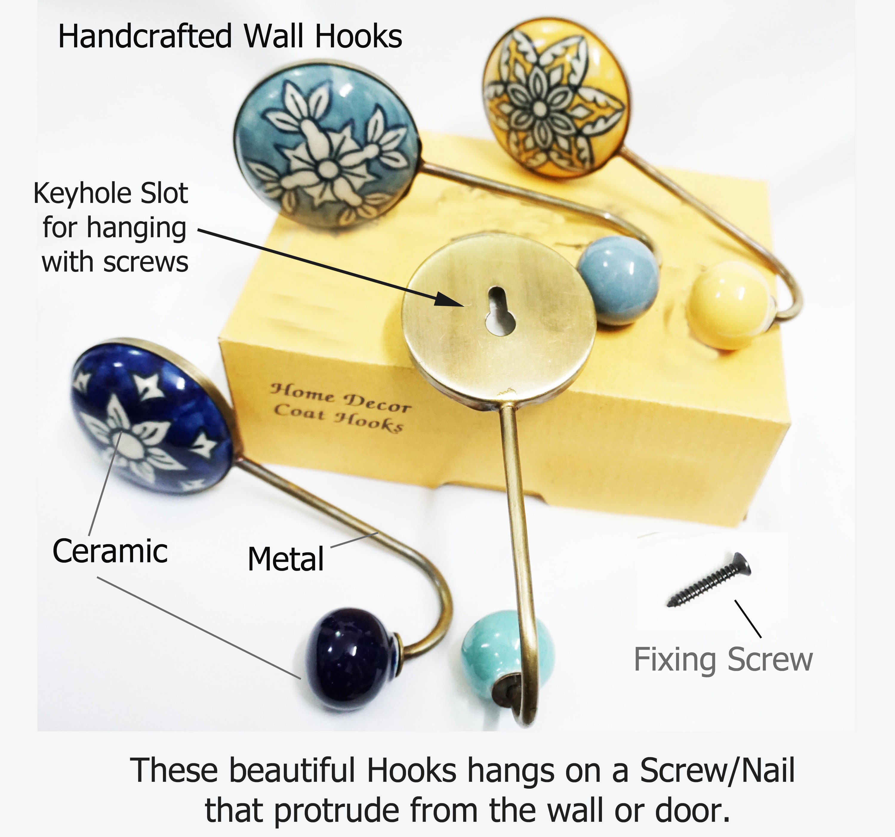 4 x Vintage Style Coat Hooks Ceramic Coat Hook Rack Hanger | Etsy