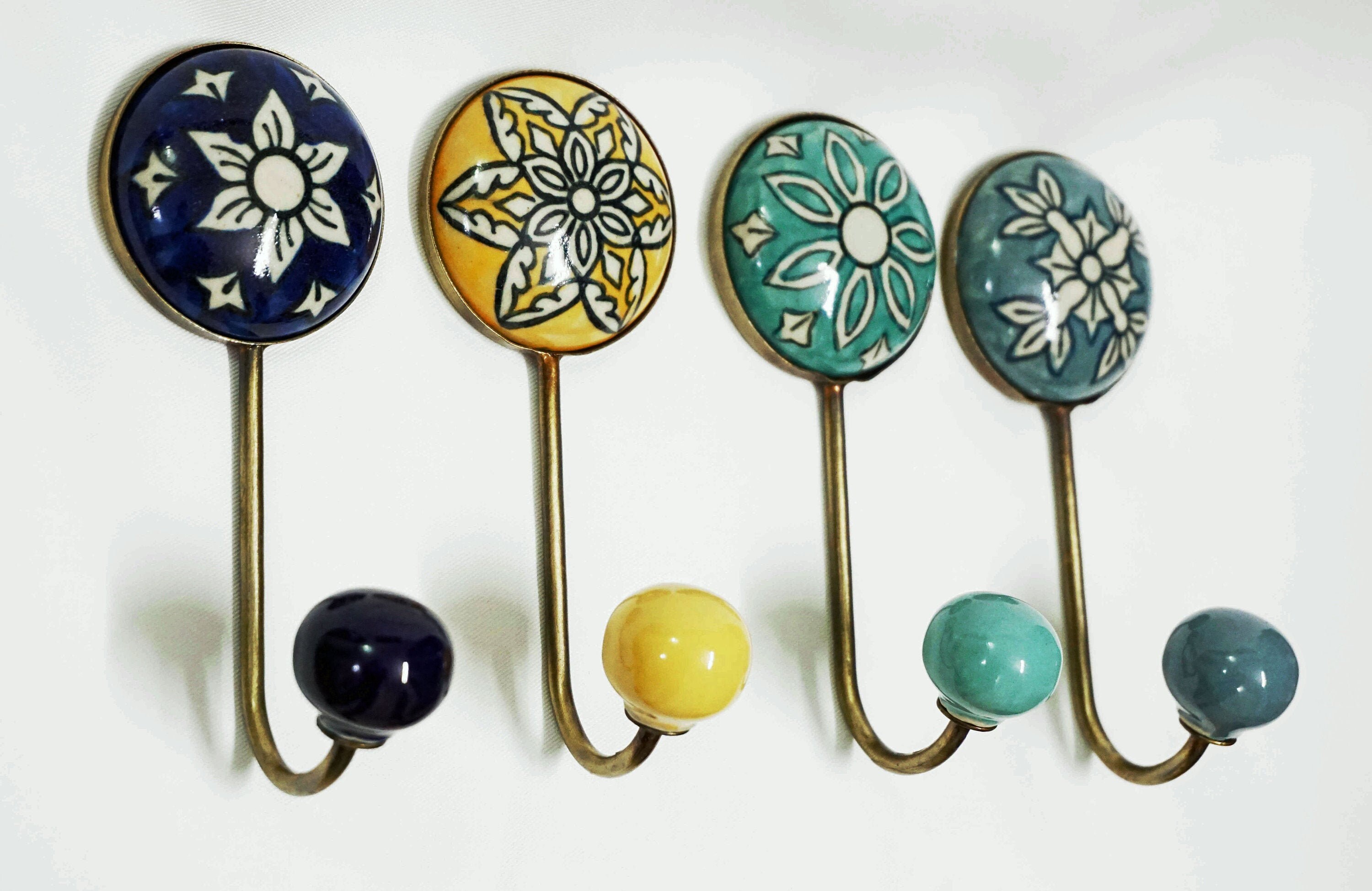 4 x Vintage Style Coat Hooks Ceramic Coat Hook Rack Hanger | Etsy