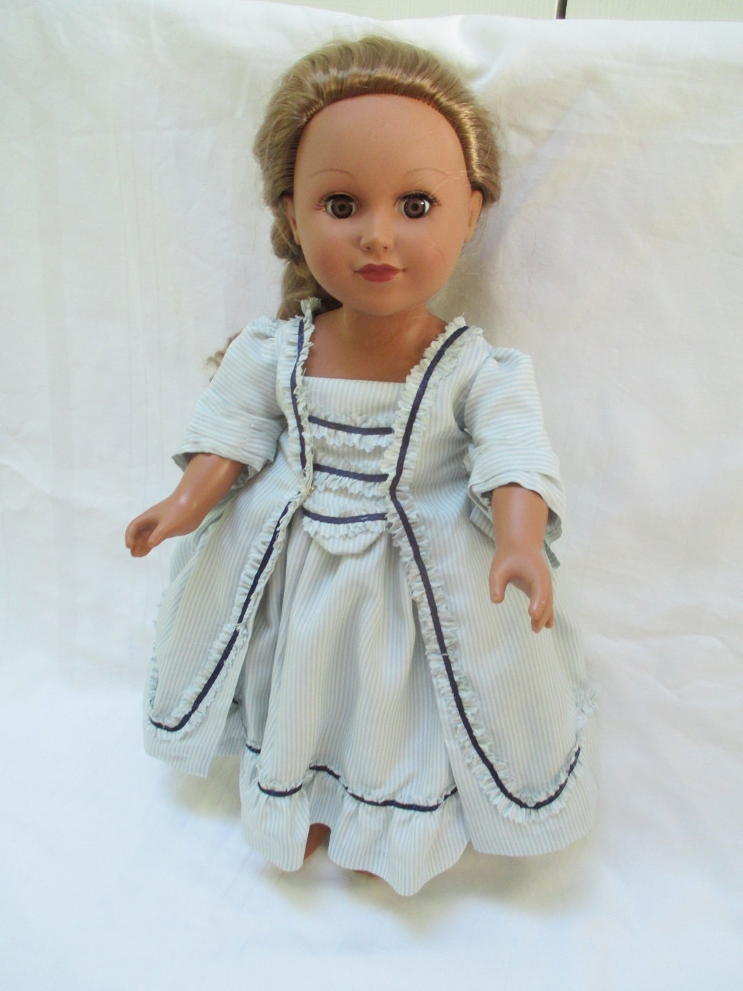 1770s Colonial Sacque Gown for American Girl Doll, Light Blue Silk ...