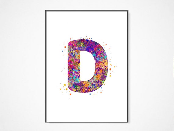 Letter D Watercolor Poster. Nursery Decor. Inspirational Wall | Etsy