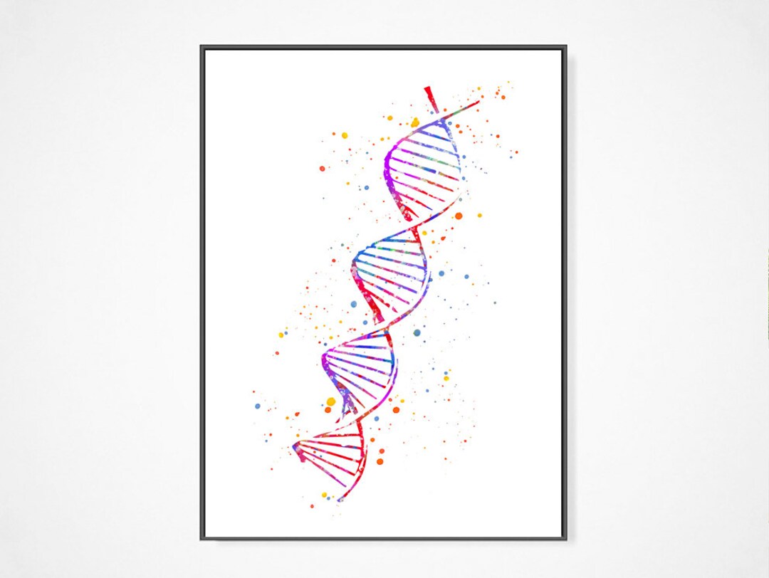 DNA... DNA Watercolor Poster. Inspirational Wall Decor. Medical Decor ...