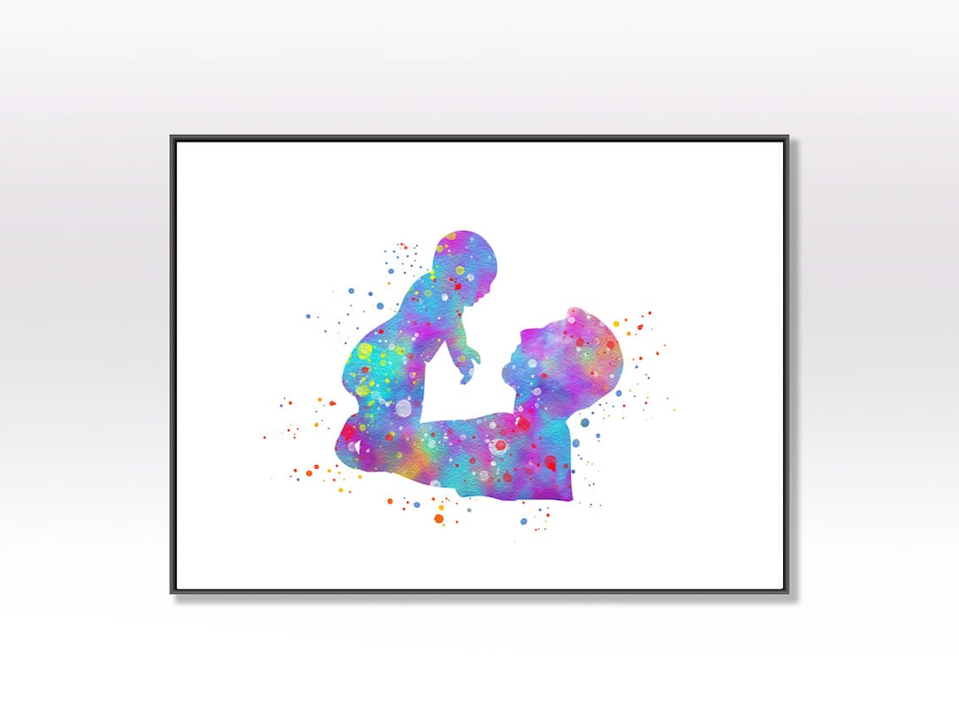 Father and Child Poster... Watercolor Poster. Inspirational Wall Decor ...